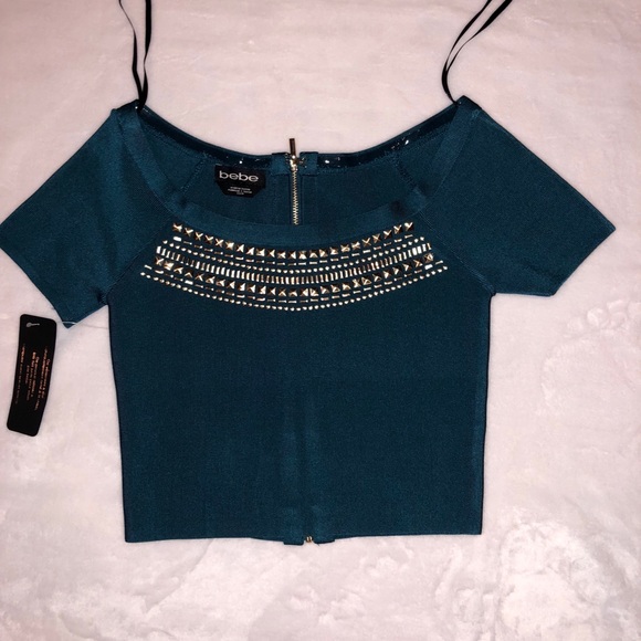 bebe | Tops | Bebe Brand New Crop With Bedazzled Details | Poshmark